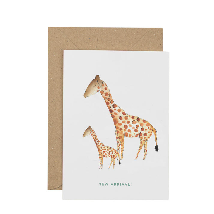 New Arrival Giraffe new baby greetings card – Plewsy